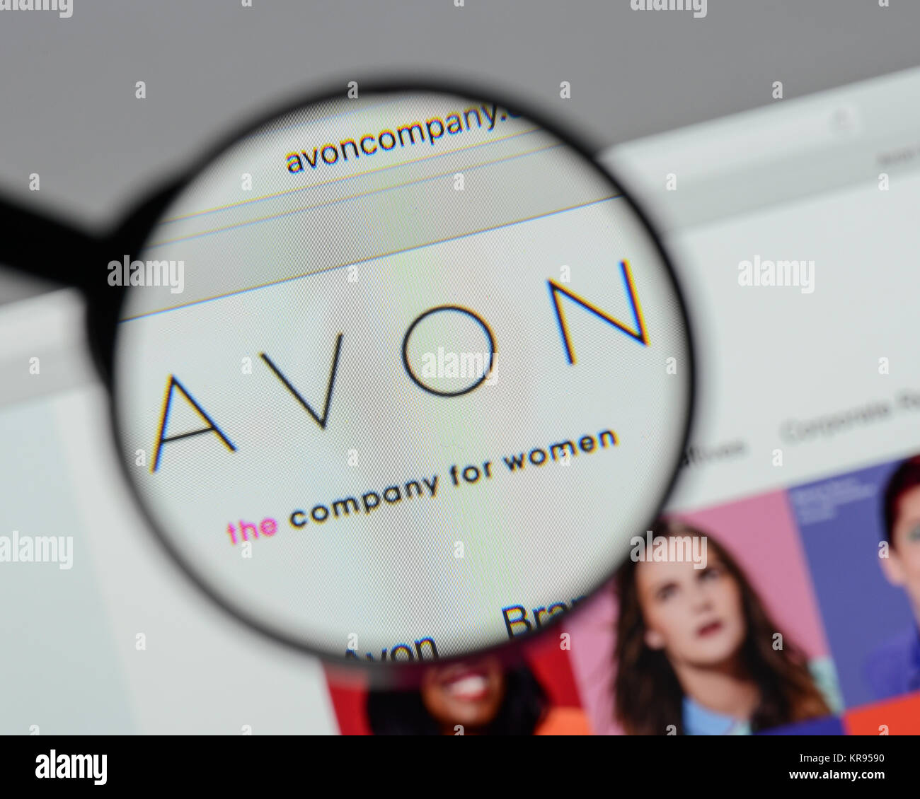 Milan, Italy - August 10, 2017: Avon Products logo on the website ...