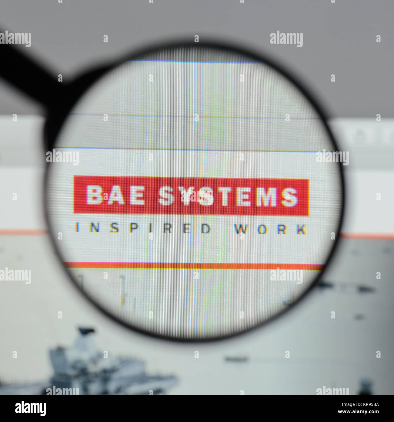 Milan, Italy - August 10, 2017: BAE Systems logo on the website ...