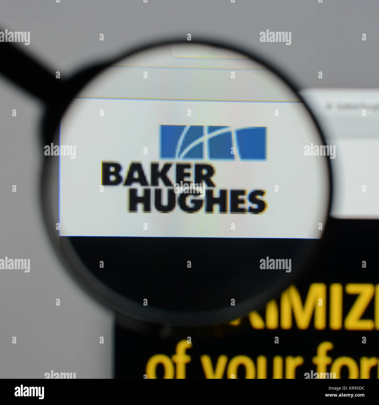Milan, Italy - August 10, 2017: Baker Hughes logo on the website ...