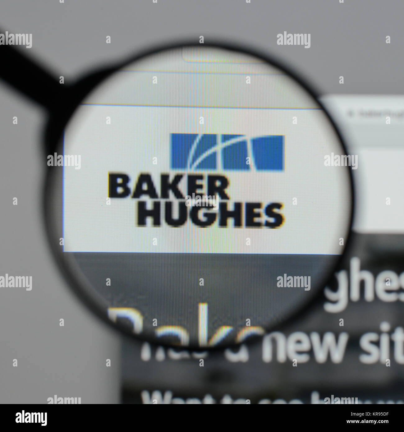 Milan, Italy - August 10, 2017: Baker Hughes logo on the website ...