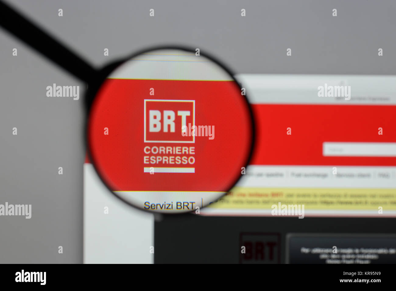 Milan, Italy - August 10, 2017: Bartolini logo on the website homepage ...