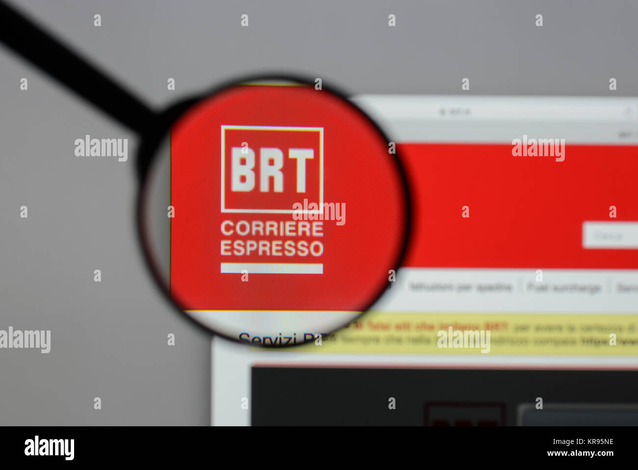 Milan, Italy - August 10, 2017: Bartolini logo on the website homepage ...