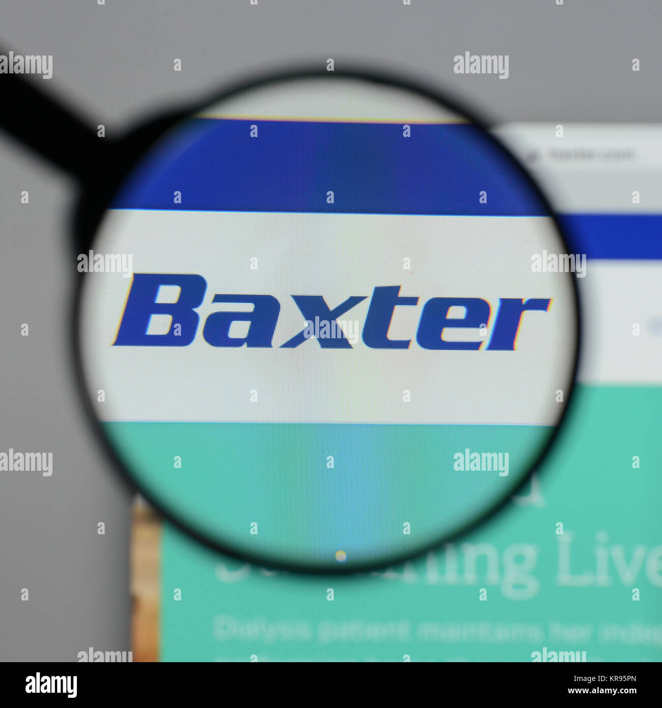 Milan, Italy - August 10, 2017: Baxter International logo on the ...