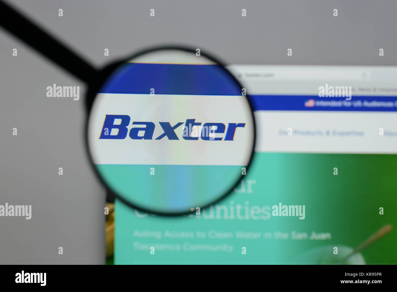 Milan, Italy - August 10, 2017: Baxter International logo on the ...