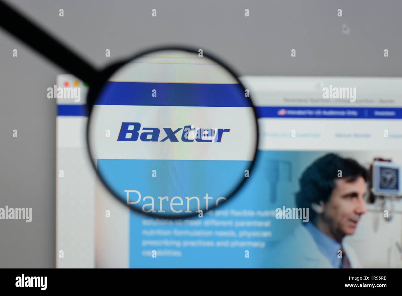 Milan, Italy - August 10, 2017: Baxter International logo on the ...