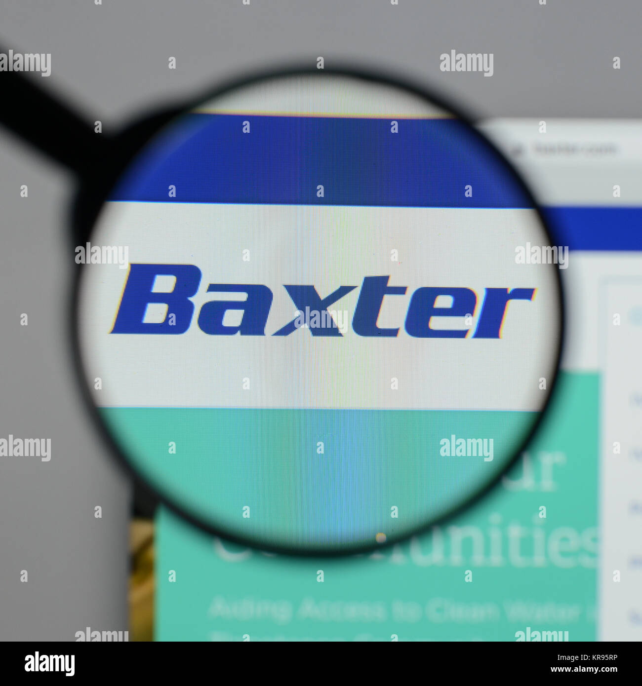 Milan, Italy - August 10, 2017: Baxter International logo on the ...