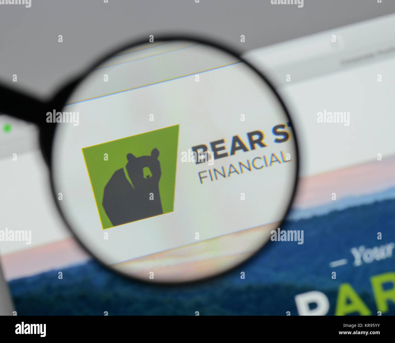 Milan, Italy - August 10, 2017: Bear State Financial logo on the ...