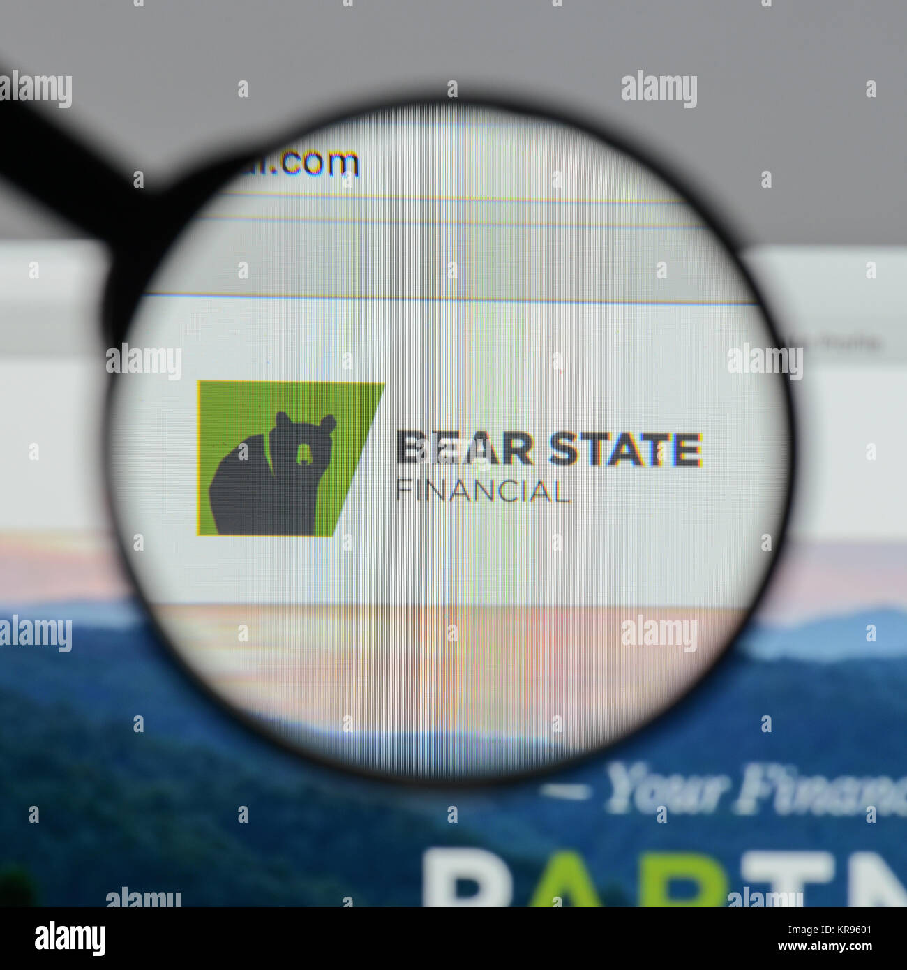 Milan, Italy - August 10, 2017: Bear State Financial logo on the ...