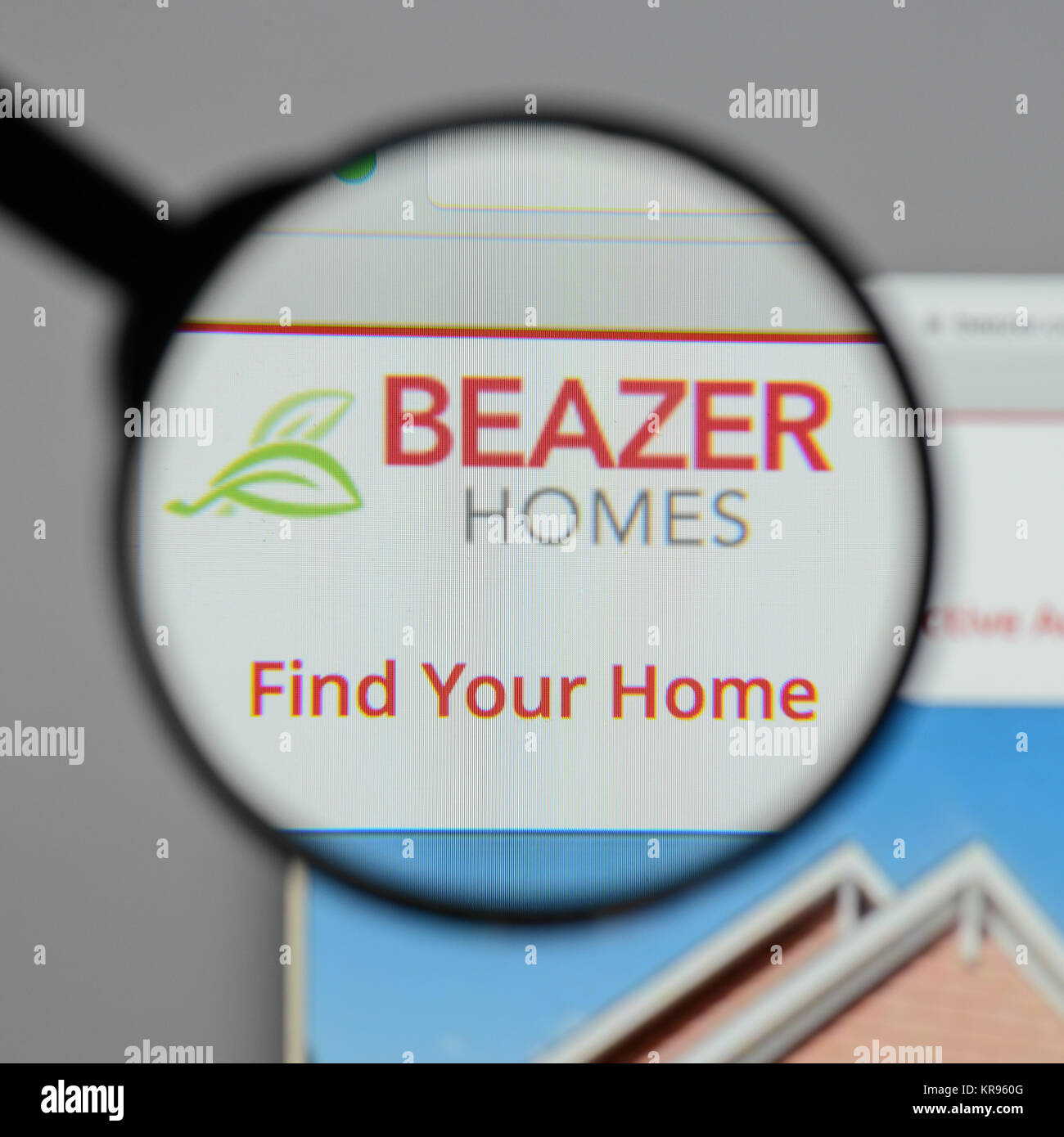 Milan, Italy - August 10, 2017: Beazer Homes USA logo on the website ...