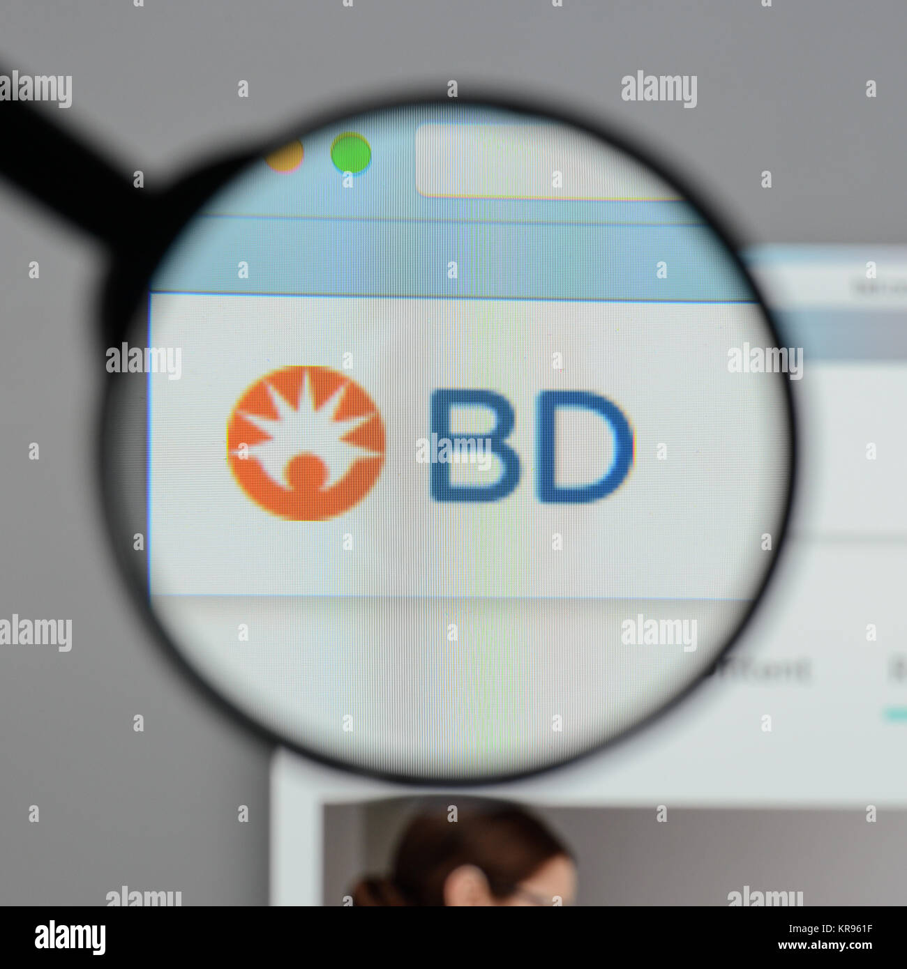 Milan, Italy - August 10, 2017: Becton Dickinson logo on the website ...