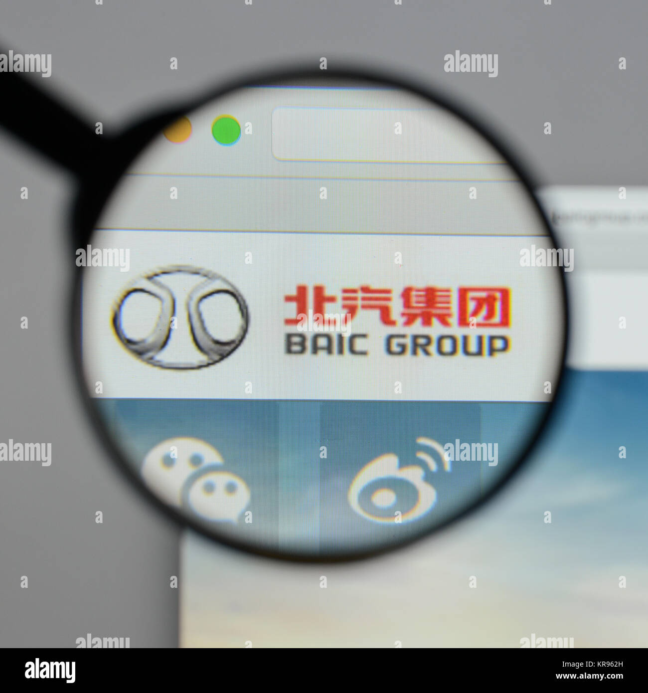 Milan, Italy - August 10, 2017: Beijing Automotive Group logo on the ...