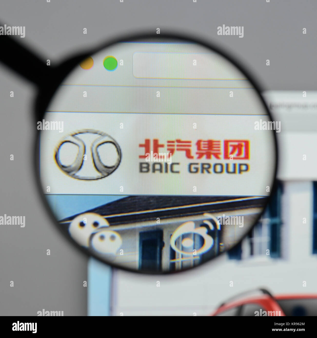 Milan, Italy - August 10, 2017: Beijing Automotive Group logo on the ...
