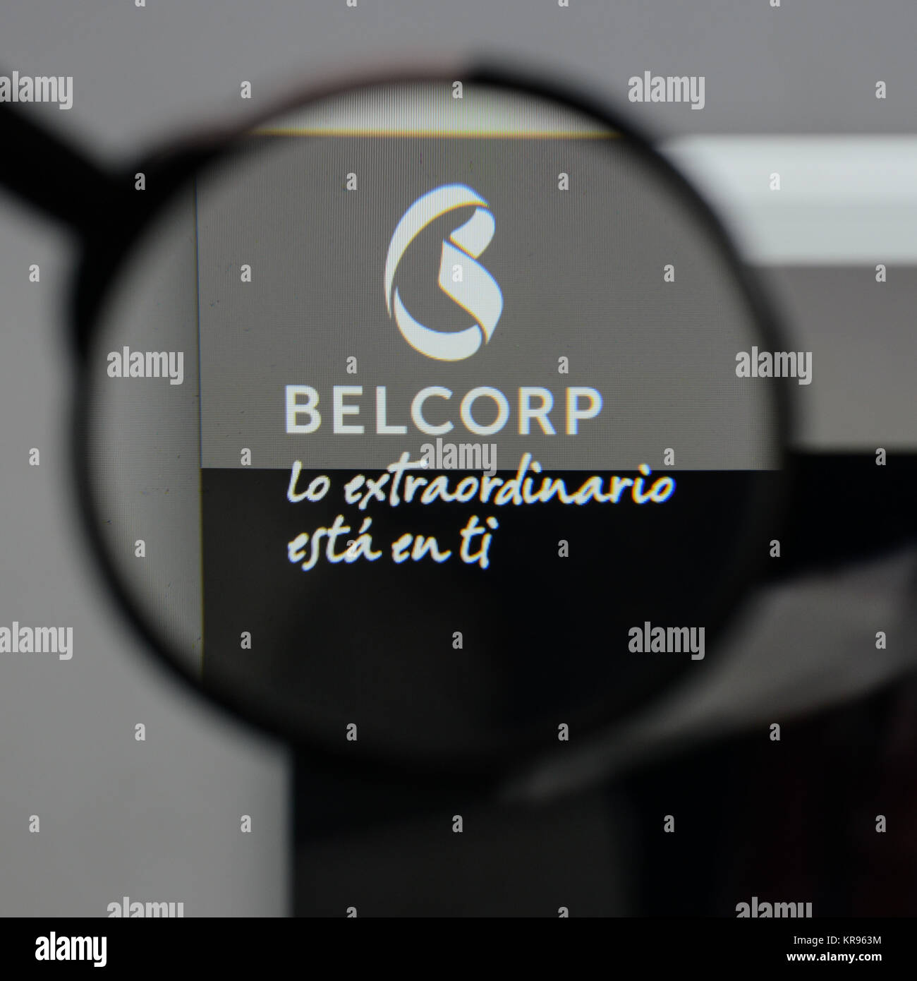 Milan, Italy - August 10, 2017: Belcorp logo on the website homepage ...