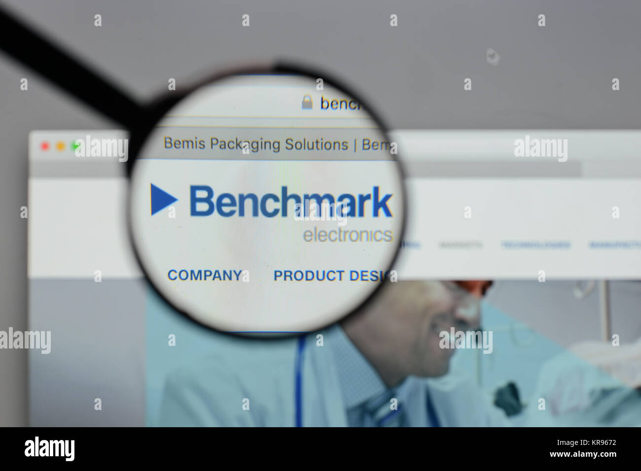 Milan, Italy - August 10, 2017: Benchmark Electronics logo on the ...