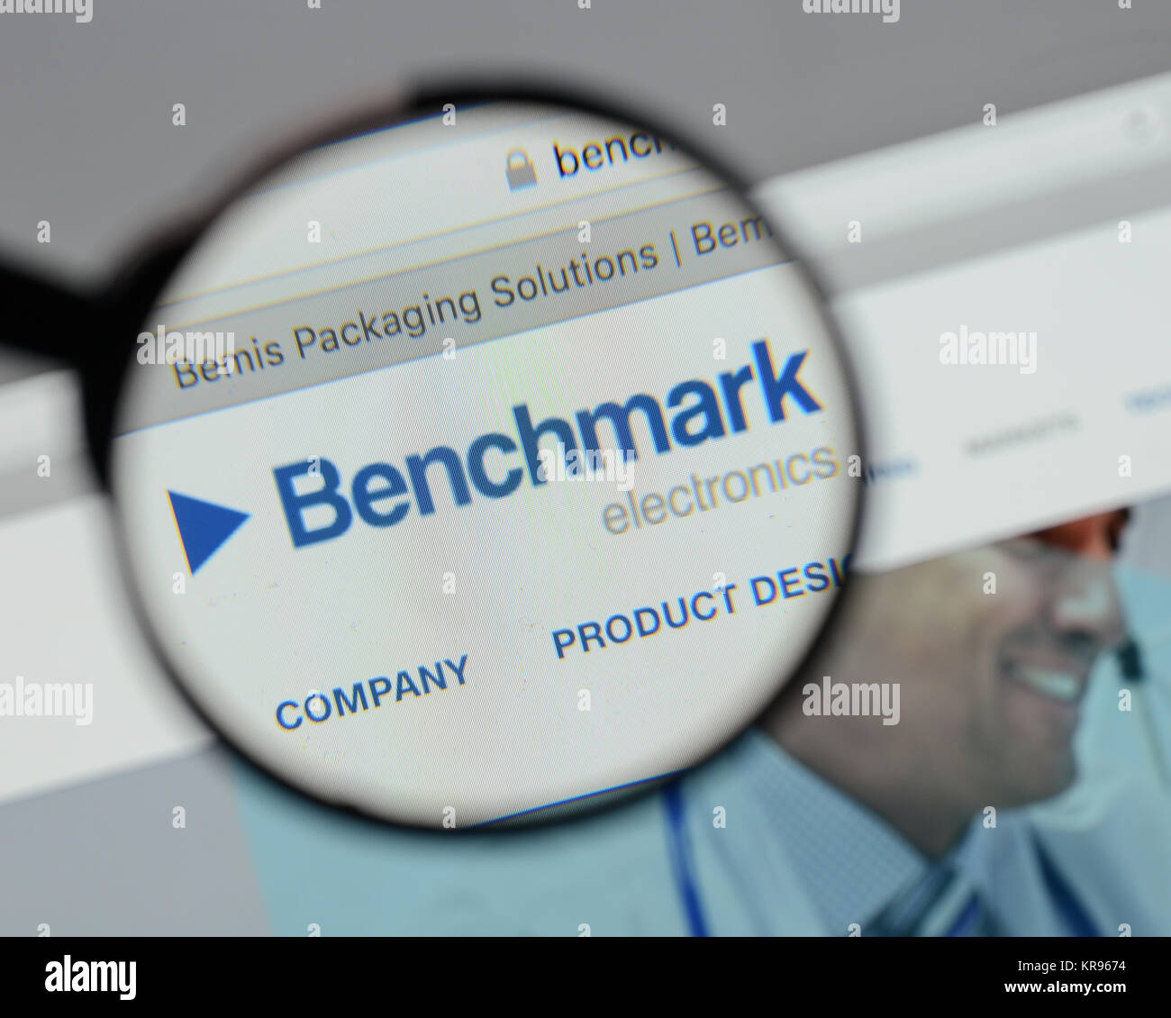 Milan, Italy - August 10, 2017: Benchmark Electronics logo on the ...