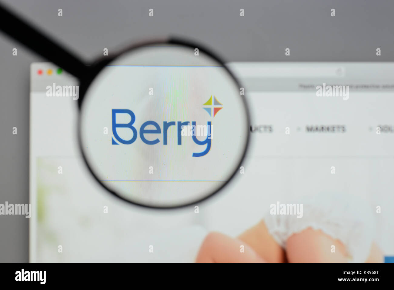 Milan, Italy - August 10, 2017: Berry Global Group logo on the website ...