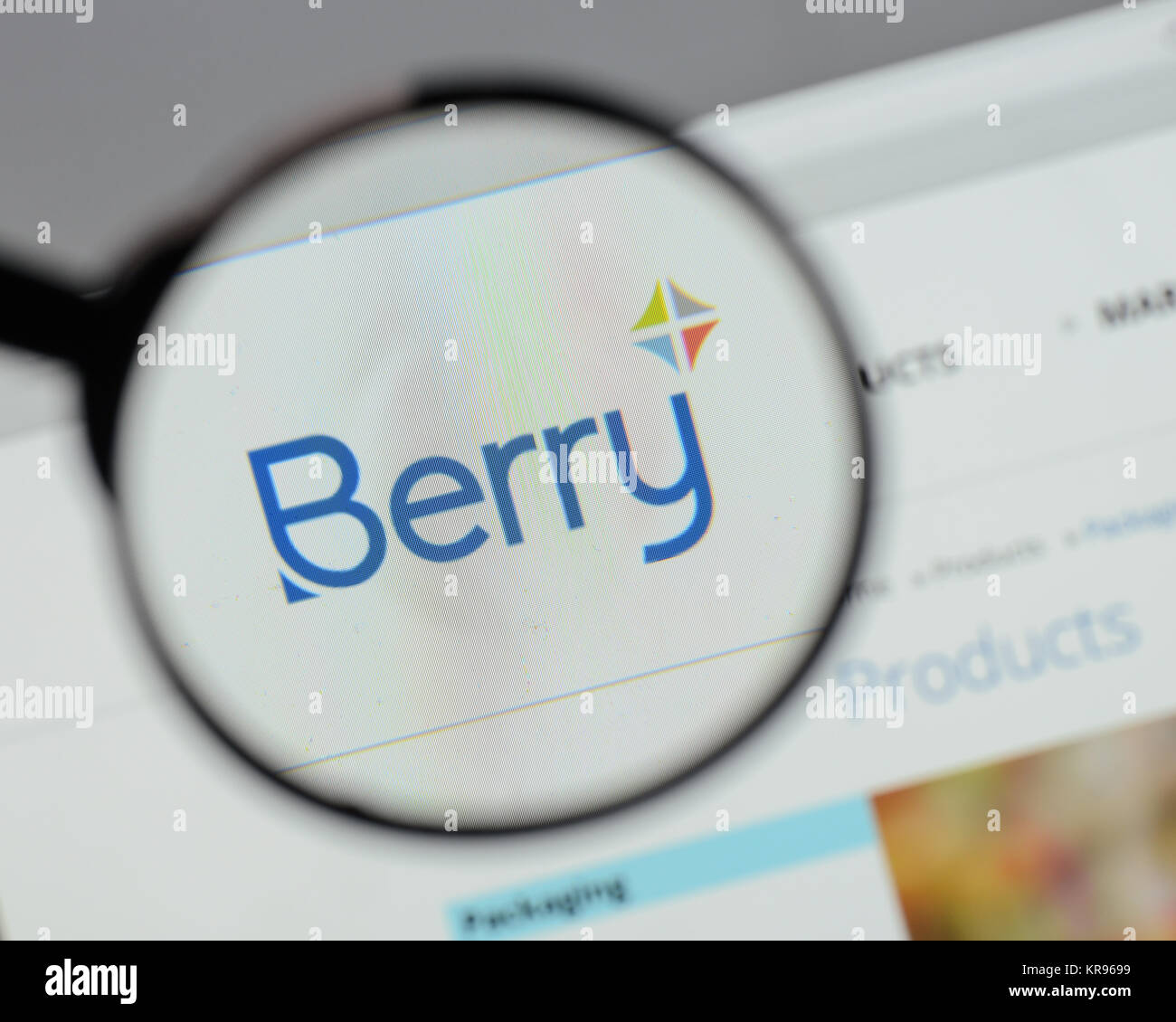 Milan, Italy - August 10, 2017: Berry Global Group logo on the website ...