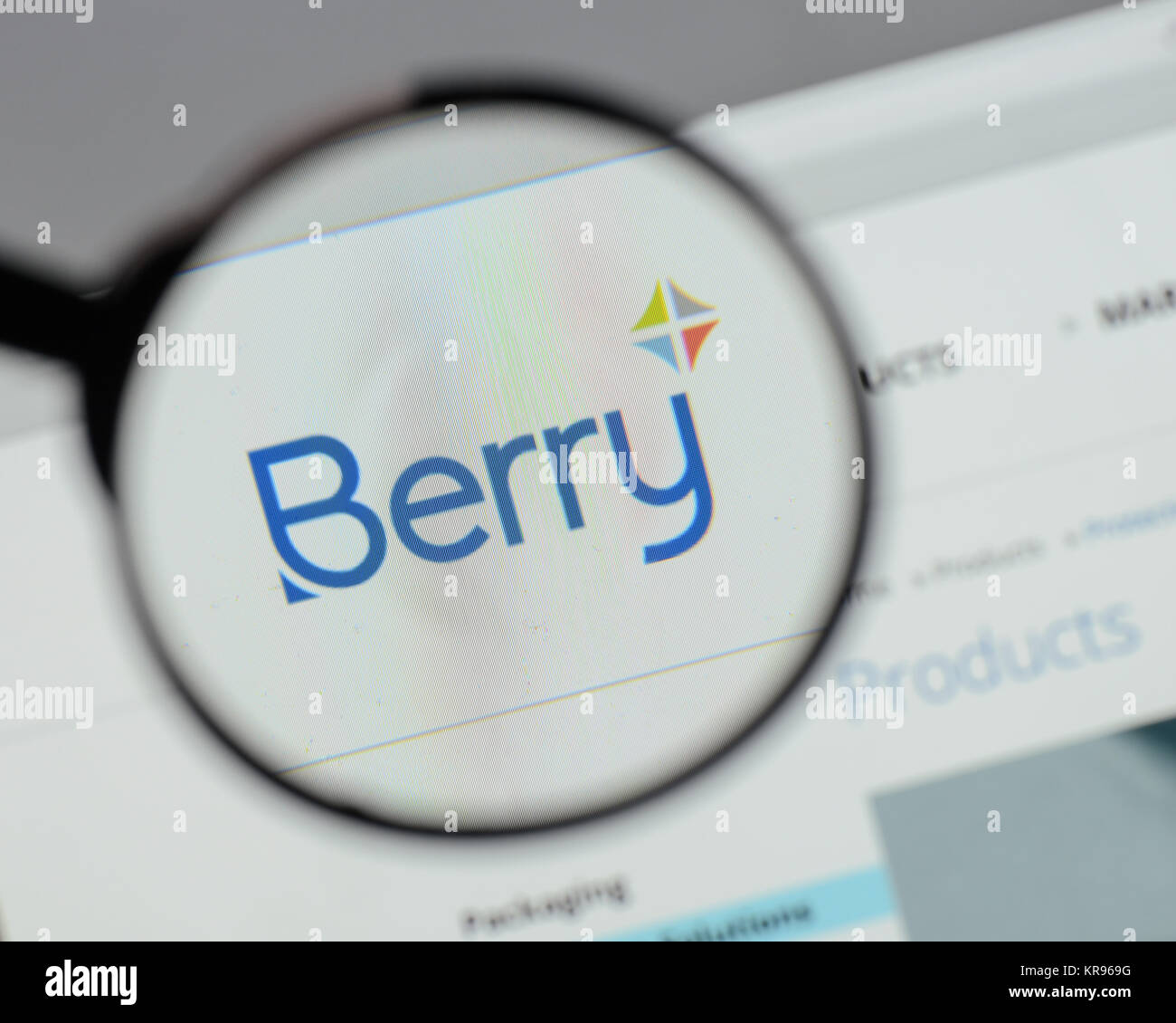 Milan, Italy - August 10, 2017: Berry Global Group logo on the website ...