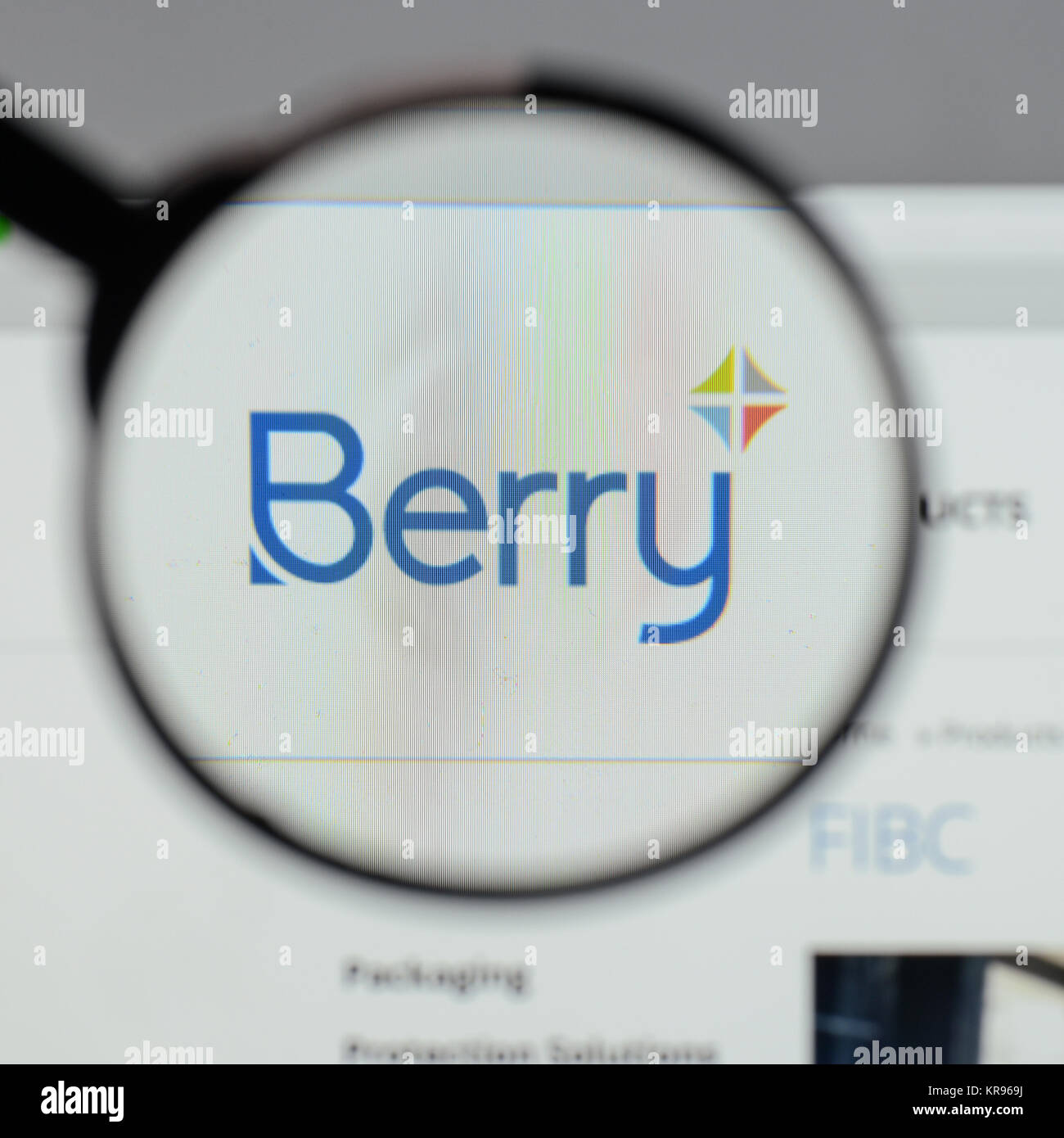 Milan, Italy - August 10, 2017: Berry Global Group logo on the website ...