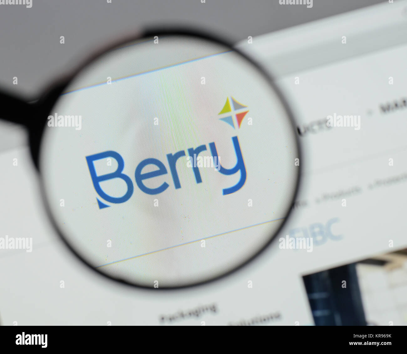 Milan, Italy - August 10, 2017: Berry Global Group logo on the website ...