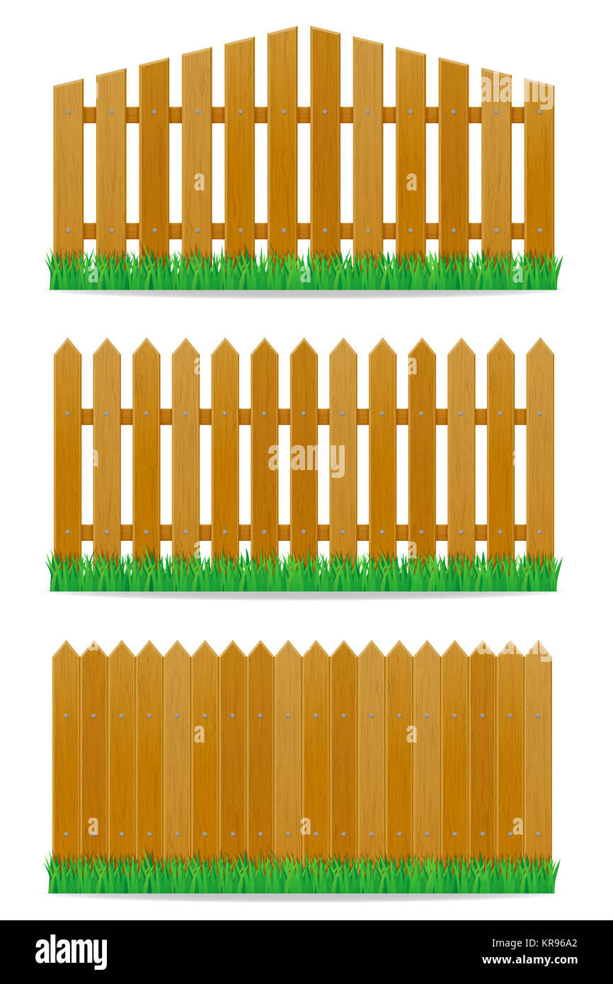wooden fence vector illustration isolated on white background Stock ...