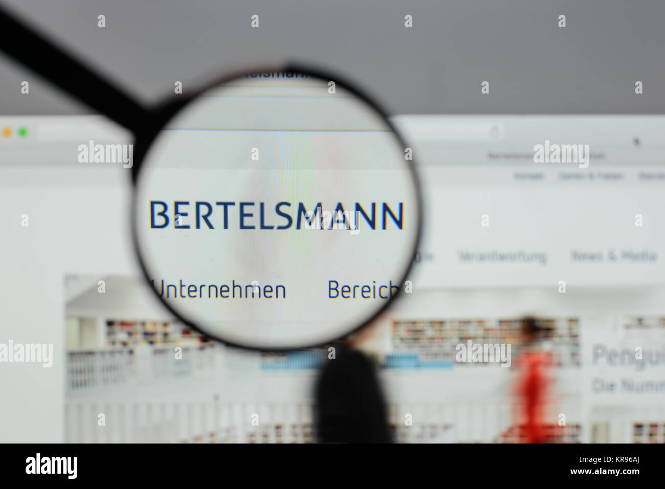 Milan, Italy - August 10, 2017: Bertelsmann logo on the website ...
