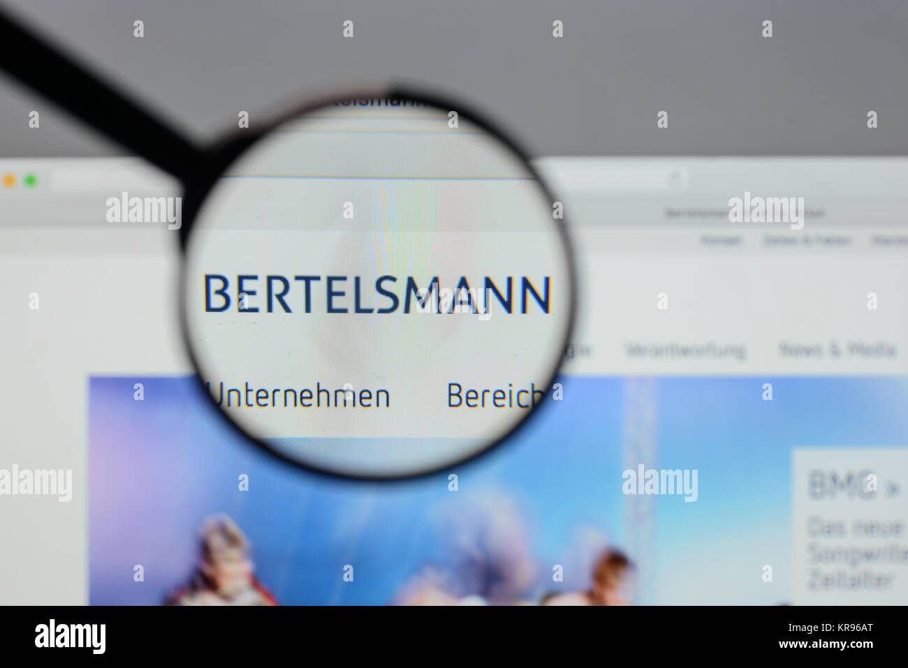 Milan, Italy - August 10, 2017: Bertelsmann logo on the website ...