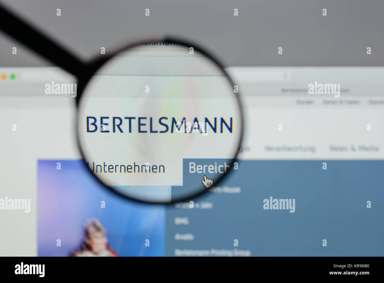 Milan, Italy - August 10, 2017: Bertelsmann logo on the website ...