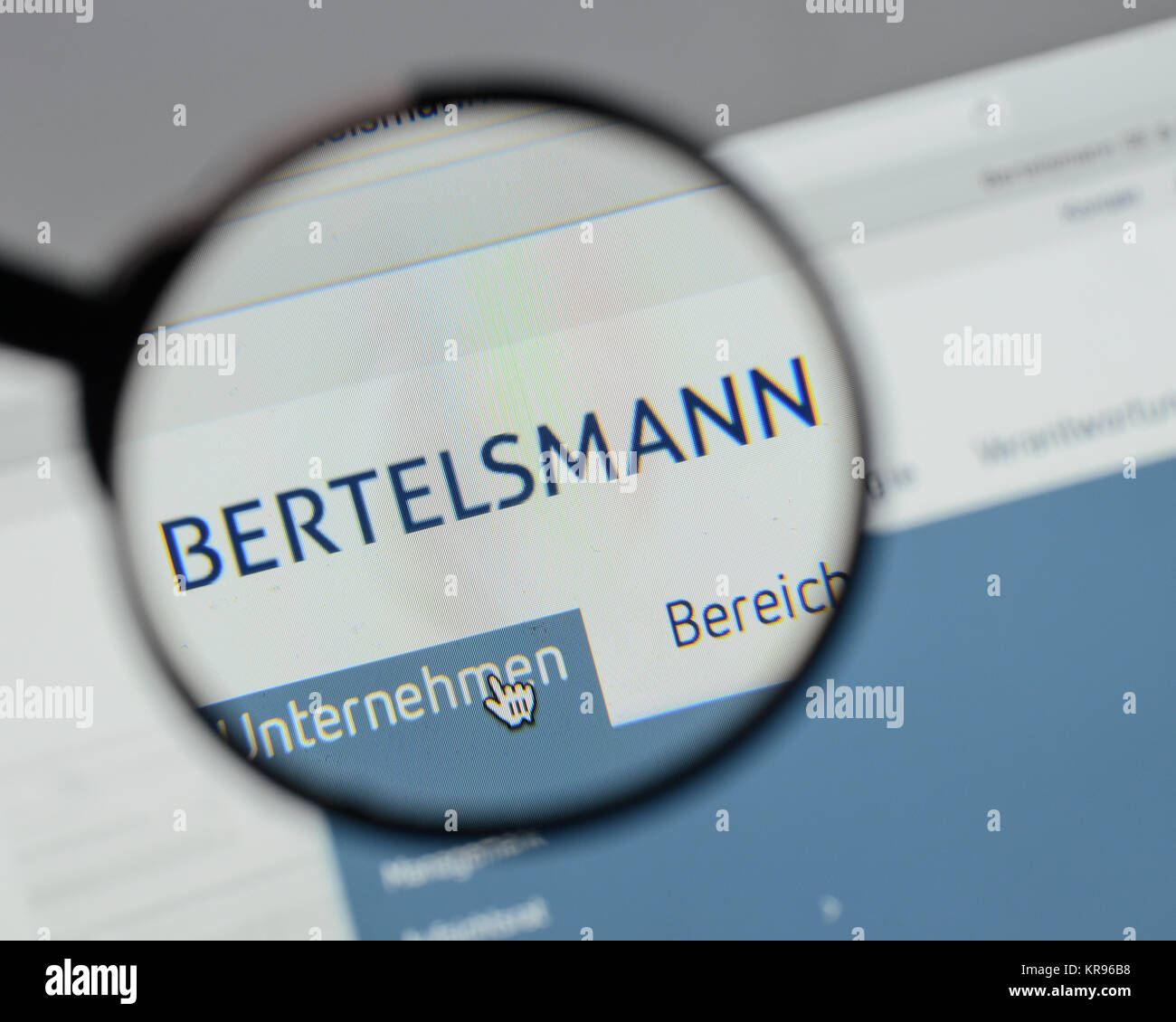 Milan, Italy - August 10, 2017: Bertelsmann logo on the website ...