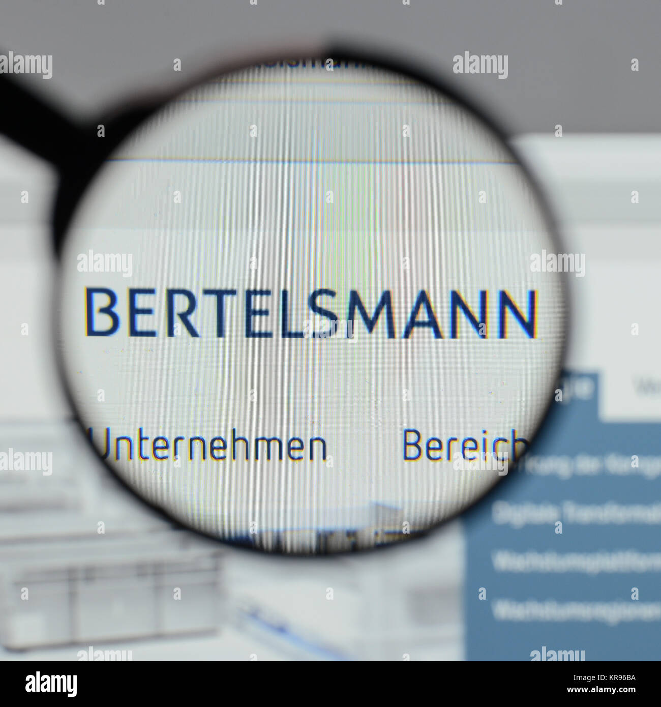 Milan, Italy - August 10, 2017: Bertelsmann logo on the website ...