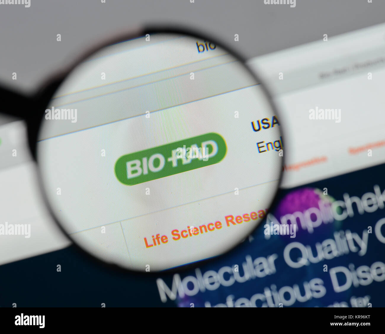 Milan, Italy - August 10, 2017: Bio Rad Laboratories logo on the ...