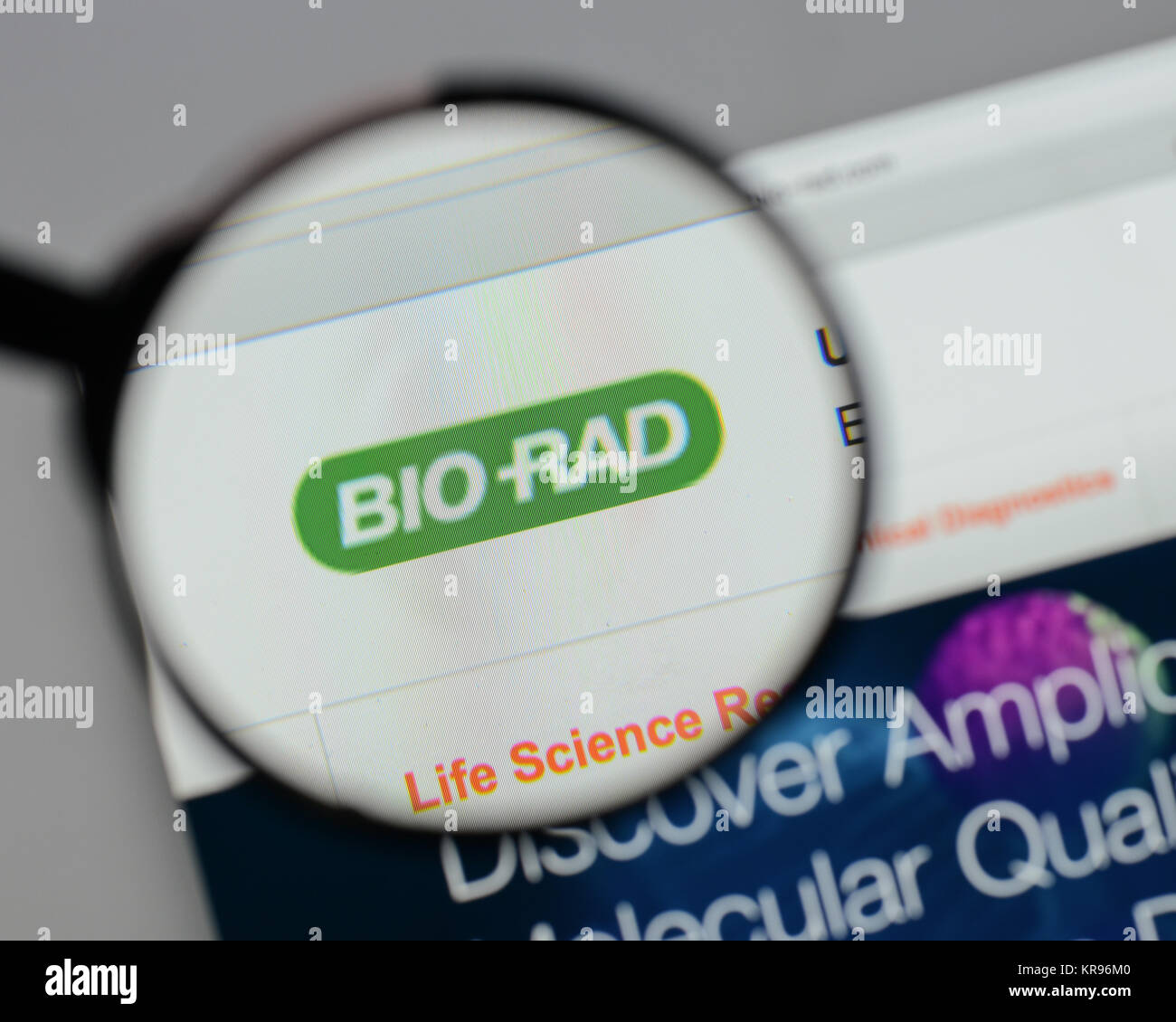 Milan, Italy - August 10, 2017: Bio Rad Laboratories logo on the ...