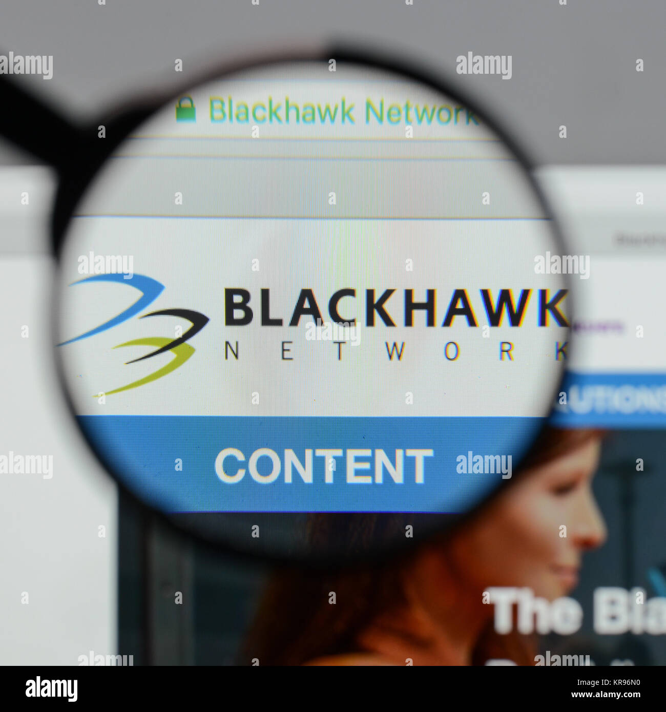 Milan, Italy - August 10, 2017: Blackhawk Network Holdings logo on the ...