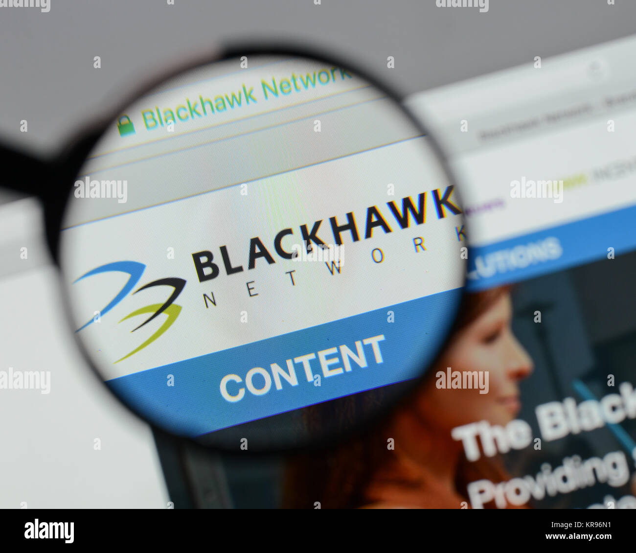 Milan, Italy - August 10, 2017: Blackhawk Network Holdings logo on the ...