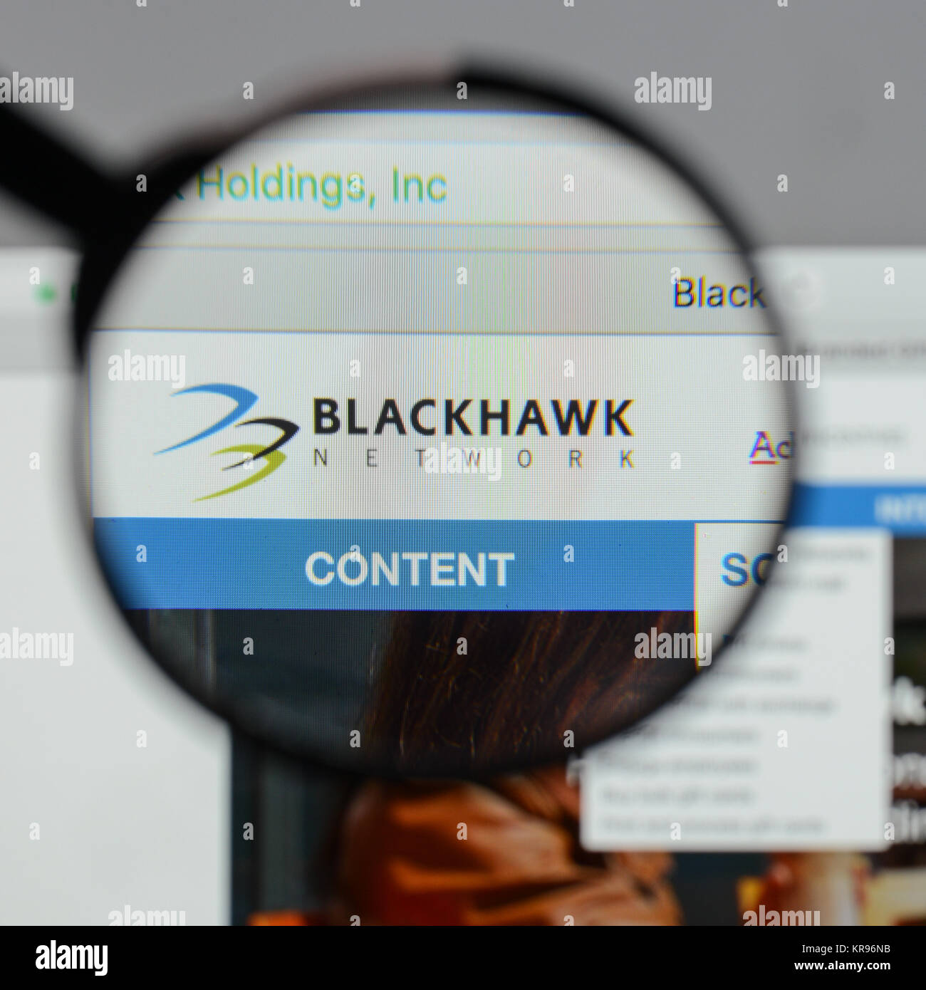 Milan, Italy - August 10, 2017: Blackhawk Network Holdings logo on the ...