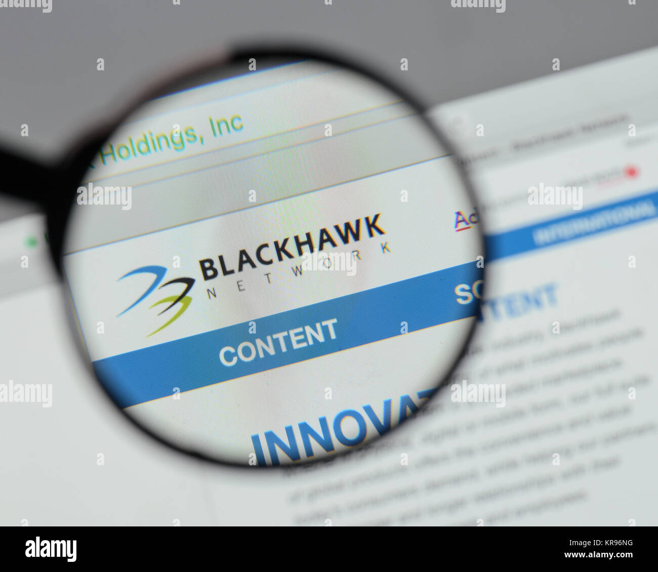 Milan, Italy - August 10, 2017: Blackhawk Network Holdings logo on the ...