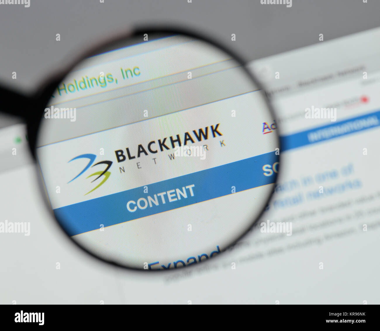 Milan, Italy - August 10, 2017: Blackhawk Network Holdings logo on the ...