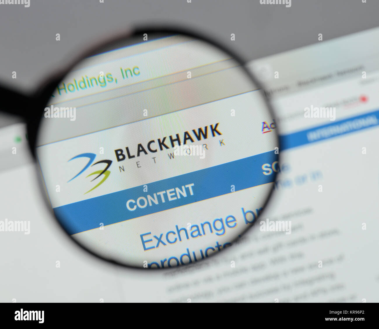 Milan, Italy - August 10, 2017: Blackhawk Network Holdings logo on the ...