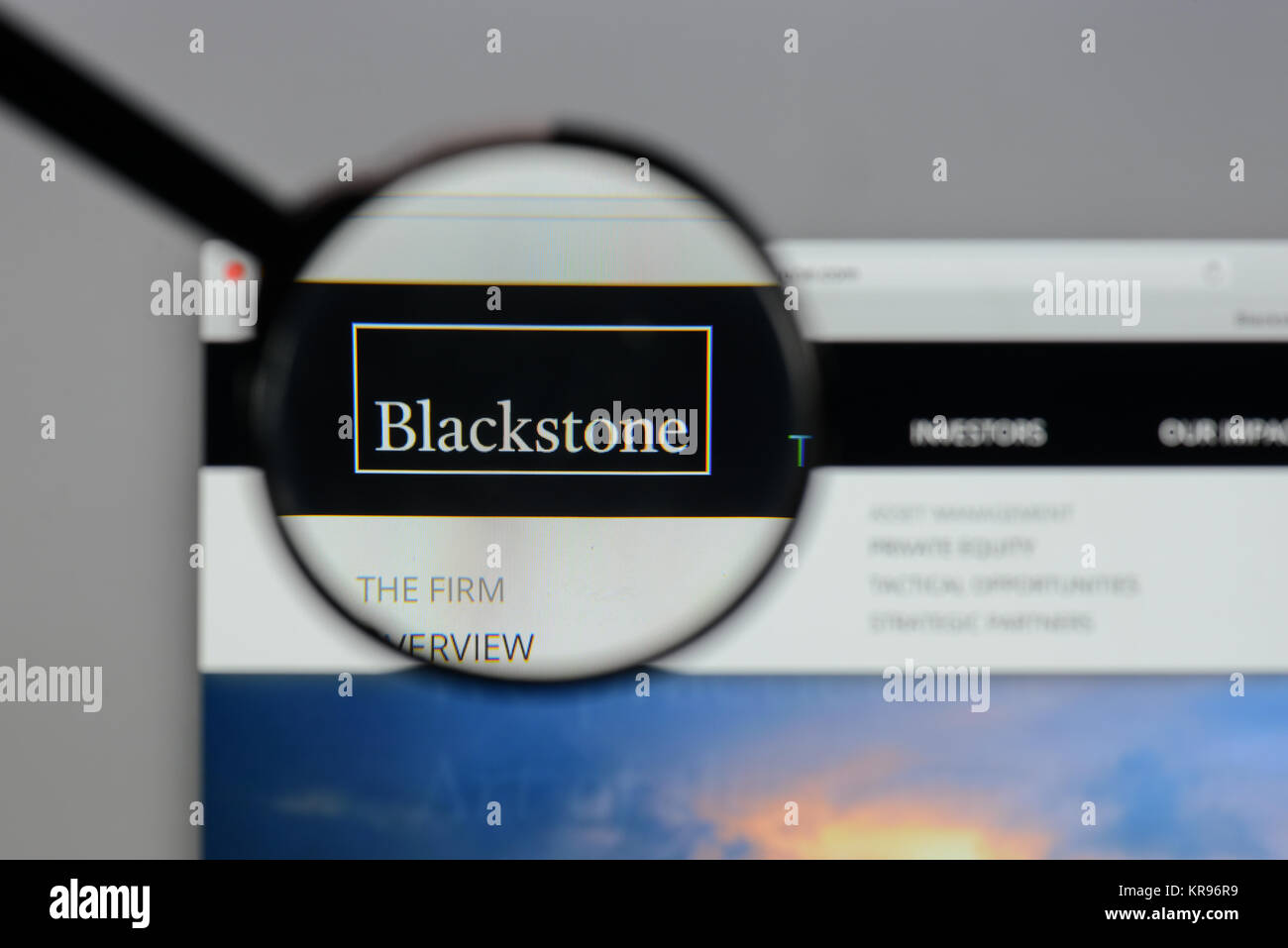 Milan, Italy - August 10, 2017: Blackstone Group logo on the website ...