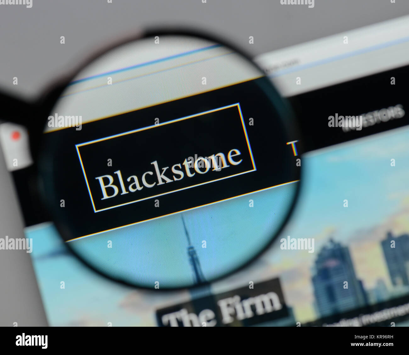 Milan, Italy - August 10, 2017: Blackstone Group logo on the website ...