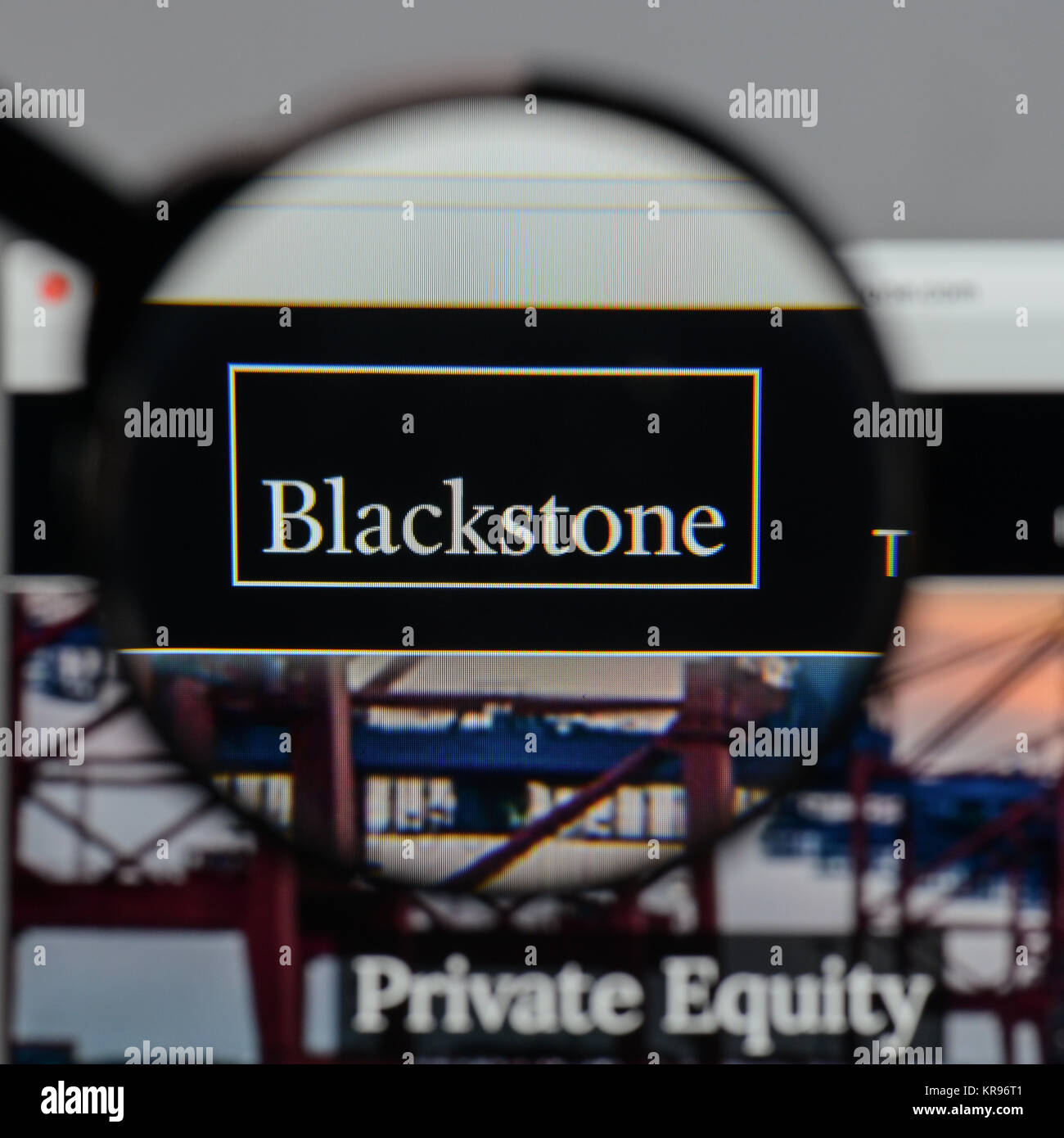 Milan, Italy - August 10, 2017: Blackstone Group logo on the website ...