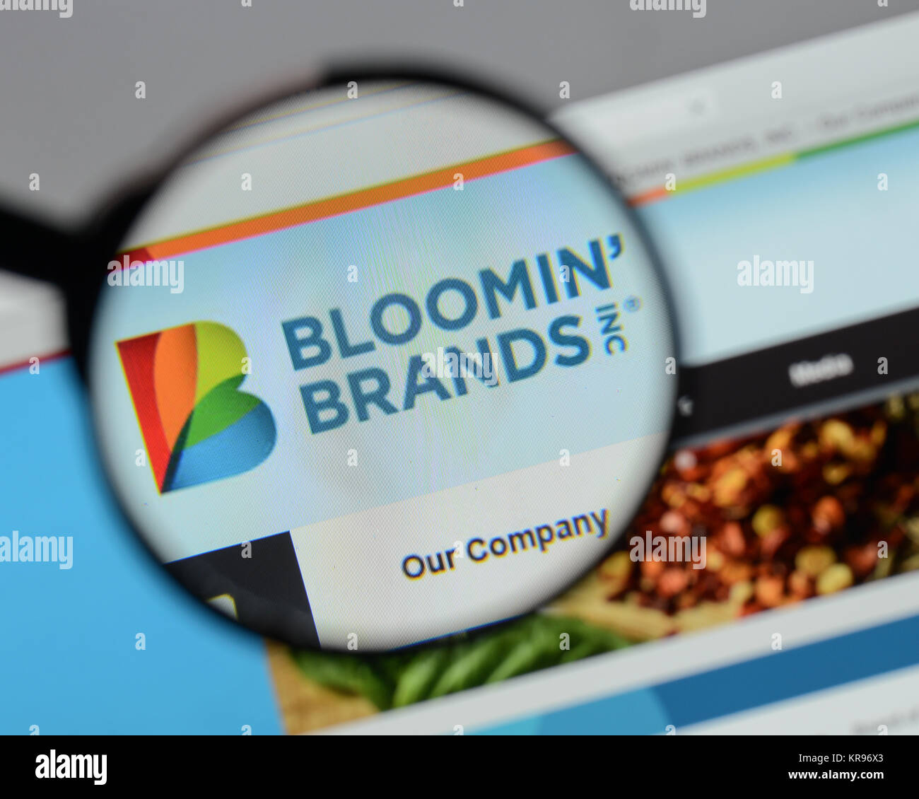 Milan, Italy - August 10, 2017: Bloomin Brands logo on the website ...