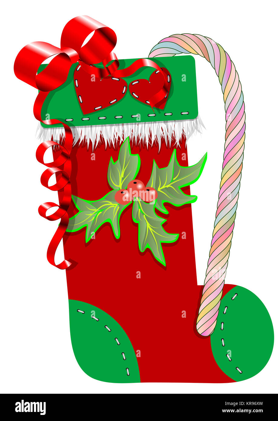 Vector illustration red christmas stocking hi-res stock photography and ...