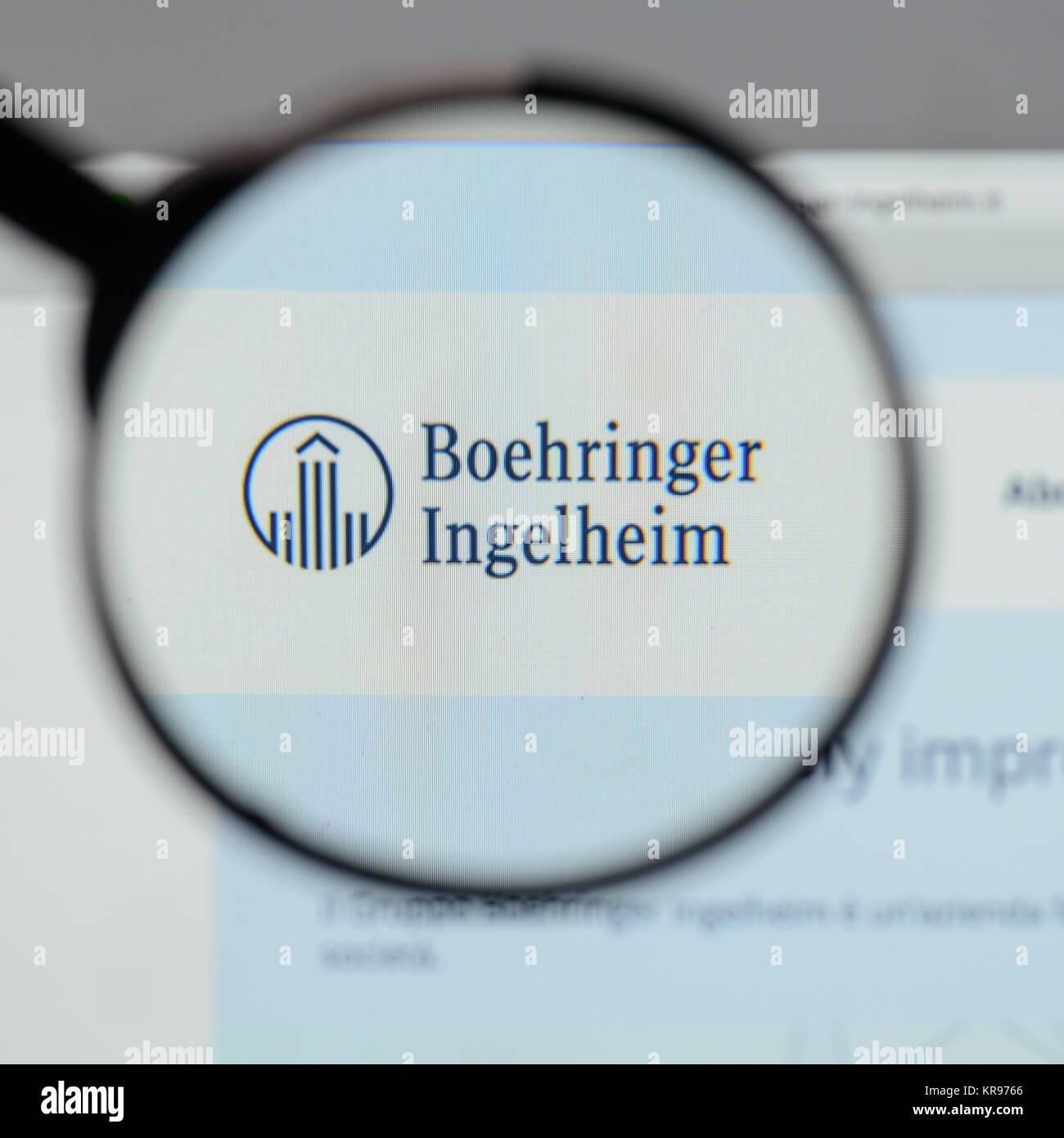 Milan, Italy - August 10, 2017: Boehringer logo on the website homepage ...