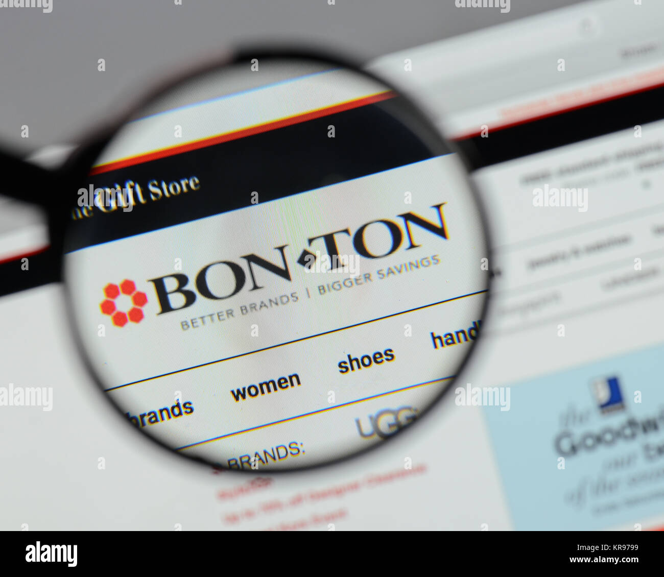 Milan, Italy - August 10, 2017: Bon-Ton Stores logo on the website ...