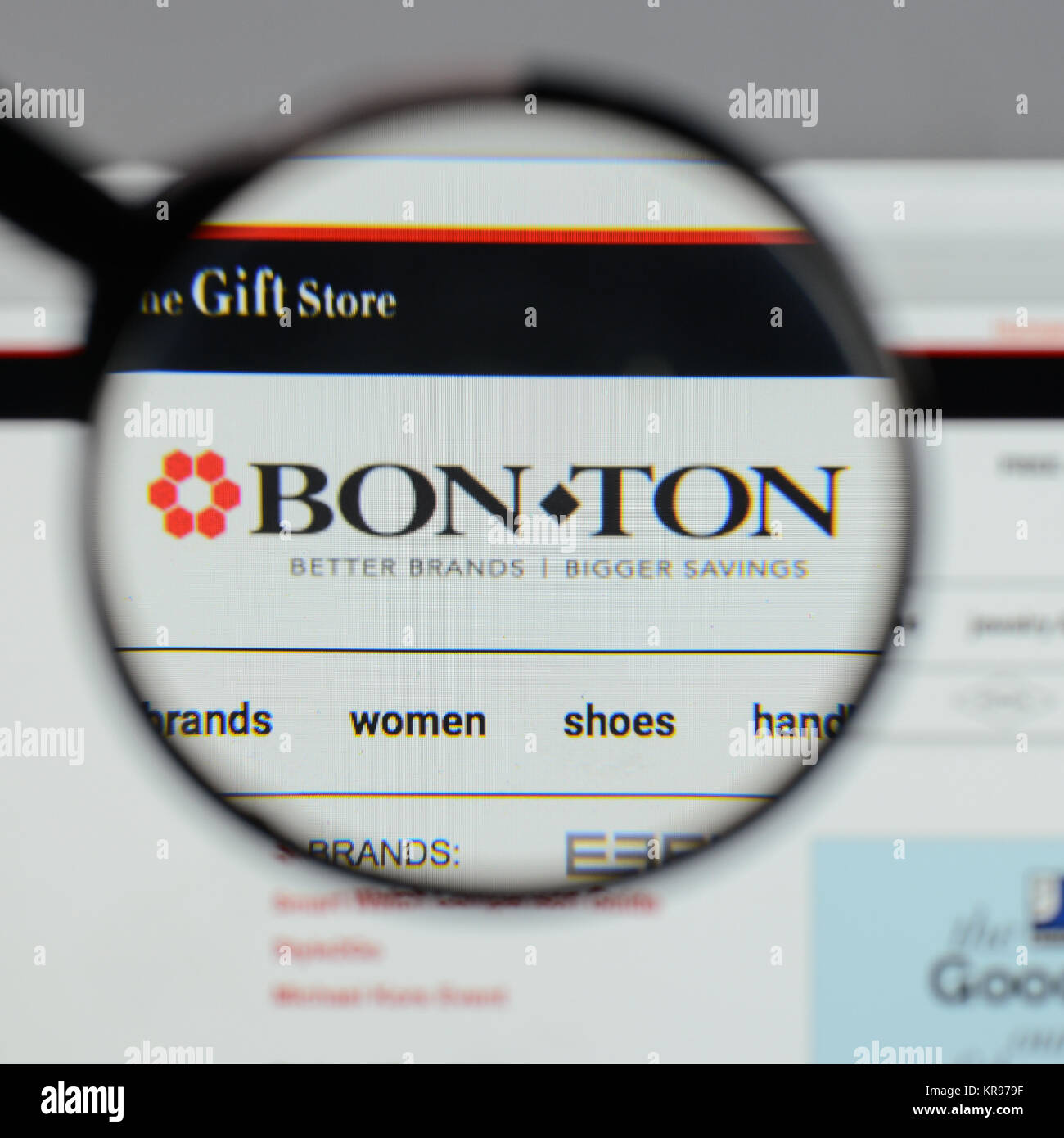 Milan, Italy - August 10, 2017: Bon-Ton Stores logo on the website ...