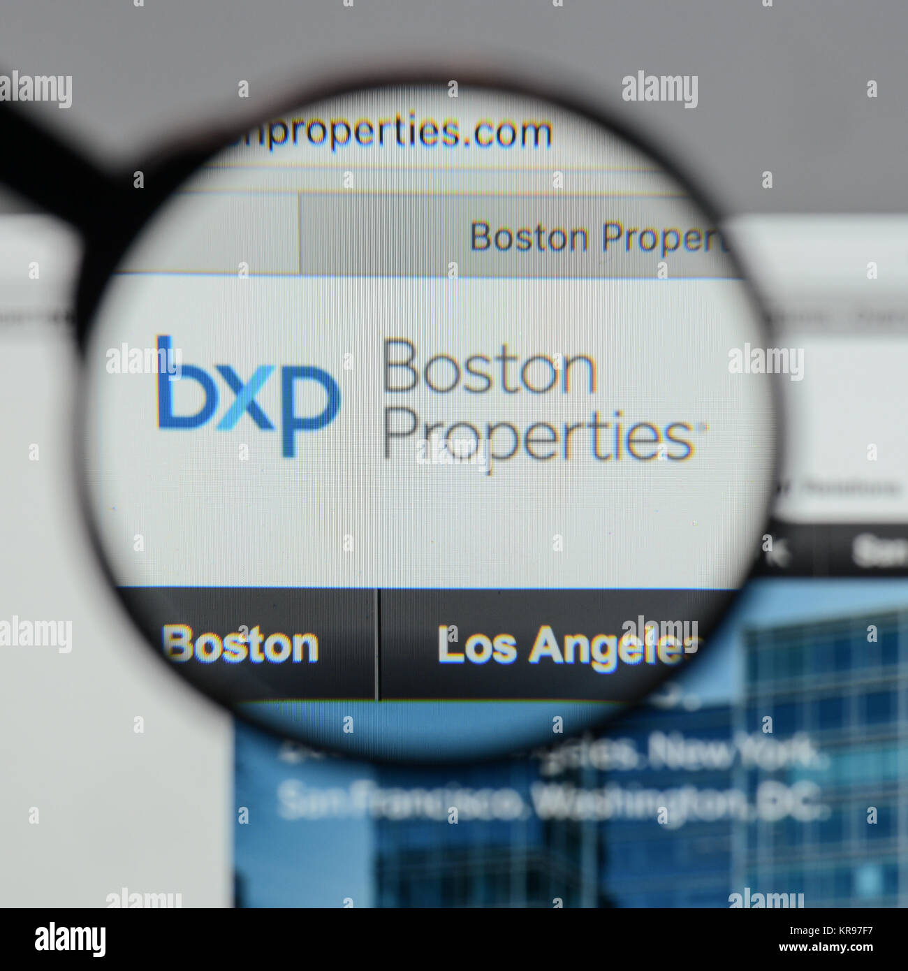 Milan, Italy - August 10, 2017: Boston Properties logo on the website ...