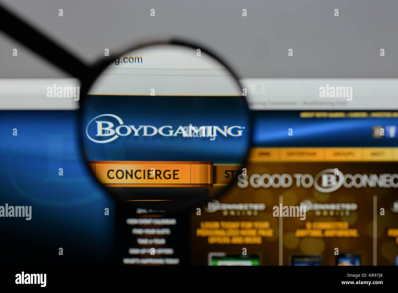 Milan, Italy - August 10, 2017: BoydGaming logo on the website homepage ...