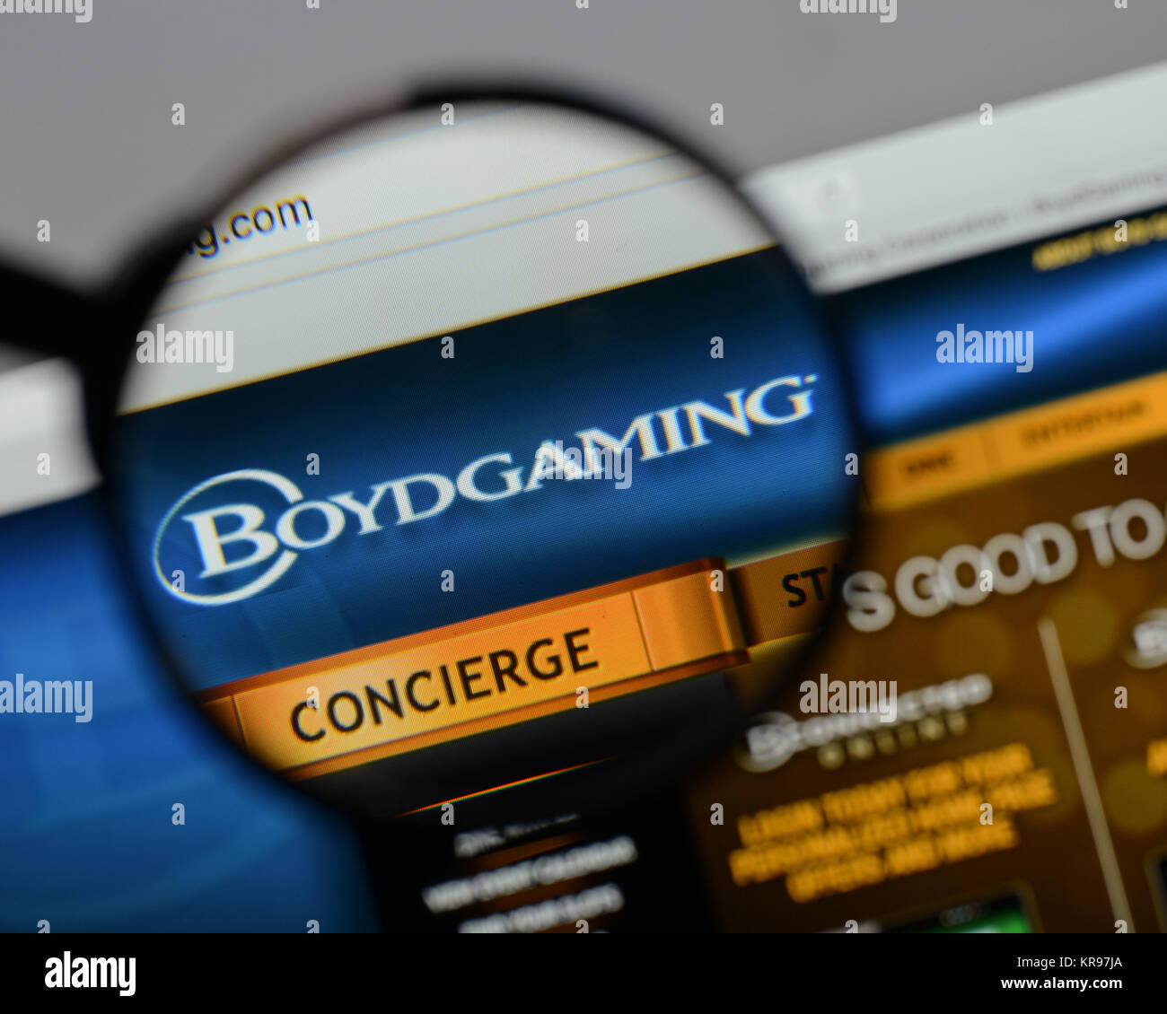 Milan, Italy - August 10, 2017: BoydGaming logo on the website homepage ...