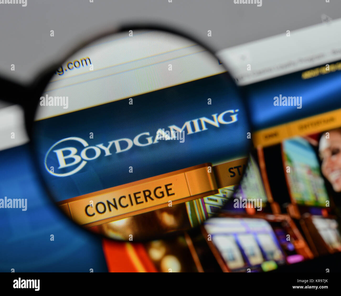 Milan, Italy - August 10, 2017: BoydGaming logo on the website homepage ...